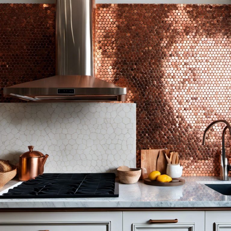 20 Unique Backsplash Copper Accent Ideas for Your Aesthetic Kitchen Space