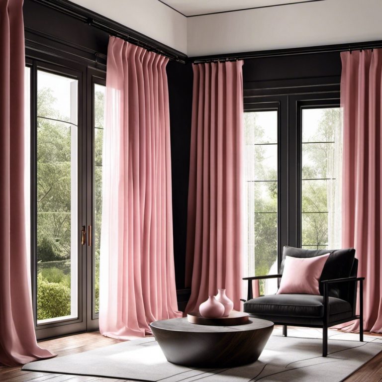 Stunning Pink And Black Curtains Images