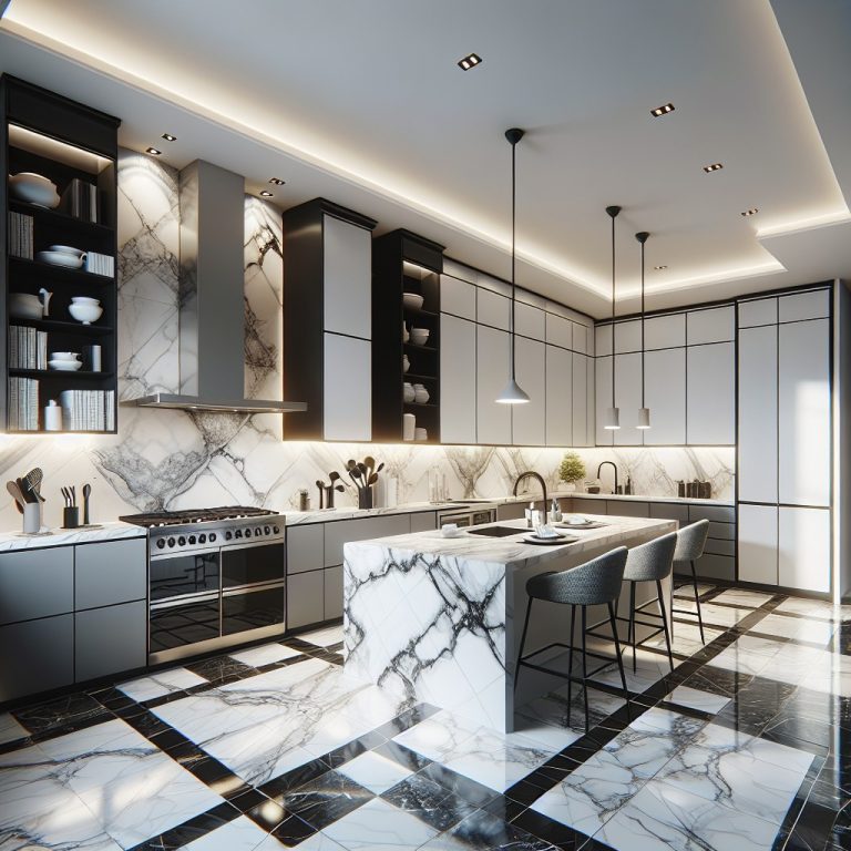 26 White and Black Marble Countertops Ideas for Your Home